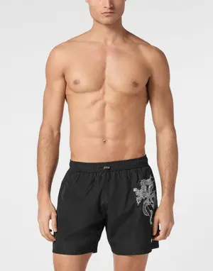 Philipp Plein Beachwear Dragon Swim Shorts - Black