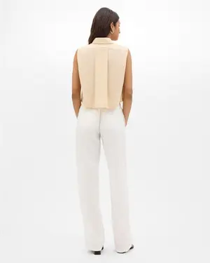 Another Tomorrow Cropped Sleeveless Shirt