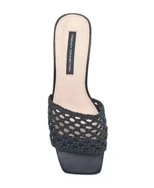 French Connection Woven Mule With Block Heel