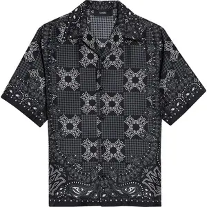 Amiri Ma Check Silk Camp Shirt - Black