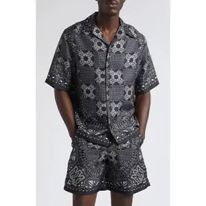 Amiri Ma Check Silk Camp Shirt - Black