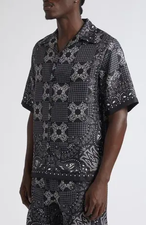 Amiri Ma Check Silk Camp Shirt