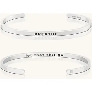 MANTRA Breathe Cuff Bracelet - Silver