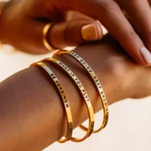 MANTRA Breathe Cuff Bracelet - Silver