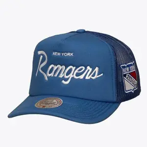Mitchell & Ness New York Rangers Trucker Hat - Blue