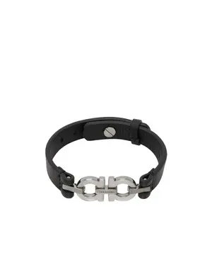 FERRAGAMO Double Gancini Bracelet - Black