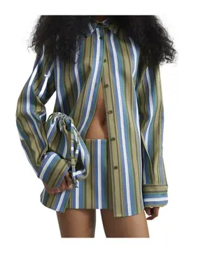 THE FRANKIE SHOP Long-sleeved Shirt With Pointed Collar And Padded Shoulders