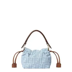 Fendi Mamma Baguette Small Denim Bag - Light Blue