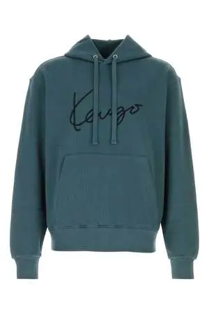 Kenzo Petrol Blue Cotton Sweatshirt - Silver