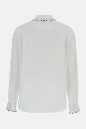 Alexander McQueen White Shirt With Embroidered Crystals