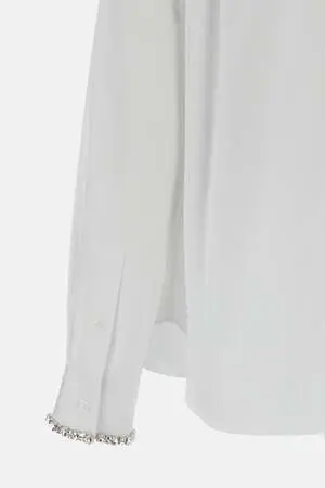 Alexander McQueen White Shirt With Embroidered Crystals