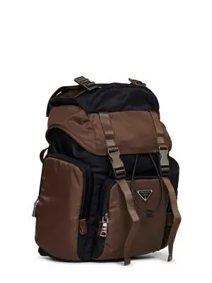 Prada Viaggio Black And Burnt Re-nylon Backpack
