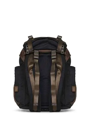 Prada Viaggio Black And Burnt Re-nylon Backpack