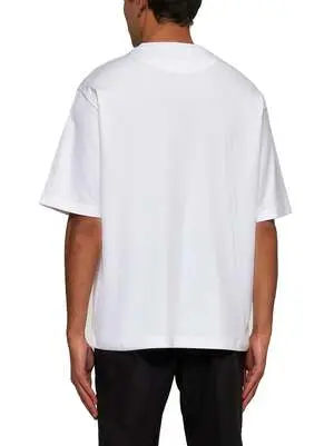 Prada Abbigliamento Oversized White Cotton Logo T-shirt
