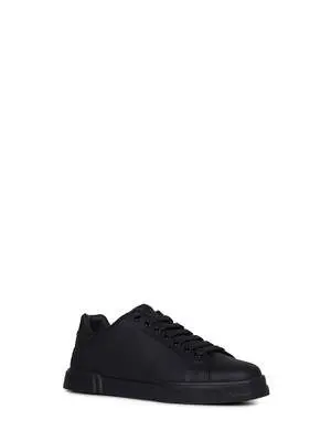 Dolce & Gabbana Black Calf Leather Portofino Sneakers - Multicolor