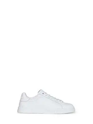 Dolce & Gabbana White Calf Leather Portofino Sneakers - Multicolor