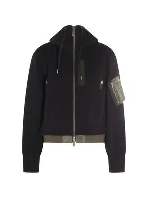 Sacai Nylon And Cotton Hoodie - Multicolor