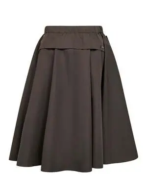 Prada Abbigliamento Green Technical Canvas Circle Midi Skirt