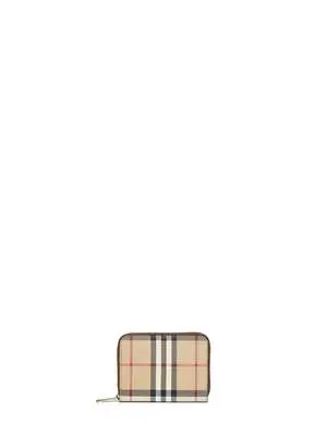 Burberry Archive Beige Check Zipped Small Wallet - Multicolor