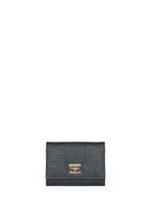 Dolce & Gabbana Black Dauphine Leather Wallet - Multicolor