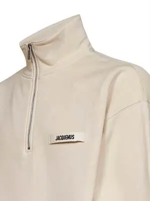 Jacquemus Beige Zipped-rollneck Sweatshirt - Multicolor