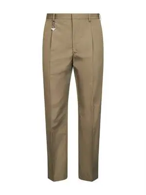 Prada Abbigliamento Clay Cotton Trousers With Key Ring - Multicolor