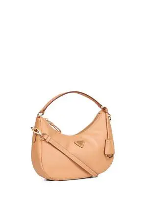 Prada Borse Natural Hobo Shoulder Bag In Calf Leather - Multicolor