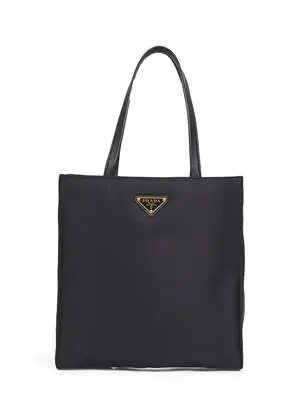 Prada Borse Black Shopping Bag With Shoulder Strap - Multicolor