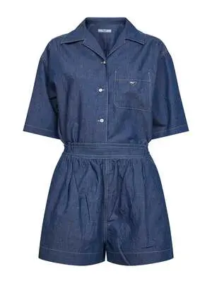 Prada Cotton Linen Detachable Playsuit - Multicolor