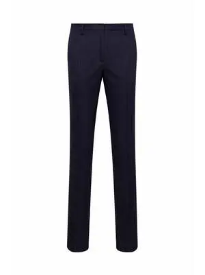 Prada Abbigliamento Blue Cotton Chino Straight Trousers - Multicolor