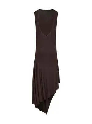 Alaïa Brown Jersey Crepe Backless Midi Dress