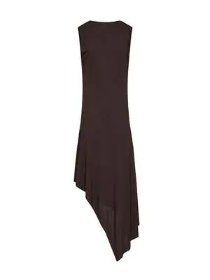 Alaïa Brown Jersey Crepe Midi Dress