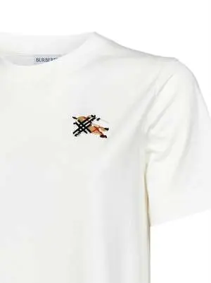 Burberry Cotton T-shirt With Equestrian Knight Design - Multicolor