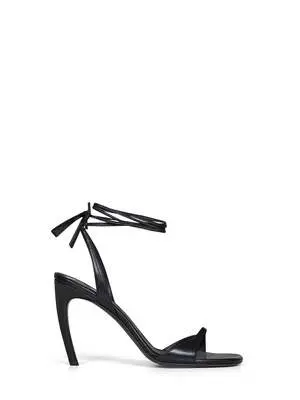 Attico THE ATTICO Black Nappa Leather Ora Sandals With Tie Fastening Multicolor