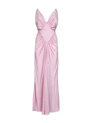 Versace VERSACE Pastel Pink Liquid Viscose Jersey Evening Dress With Medusa Hardware Multicolor