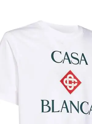 Casablanca White Cotton Jersey Diamond Logo T-shirt