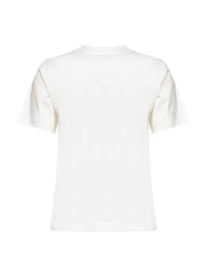 Burberry Chalk White Cotton Ekd Check T-shirt