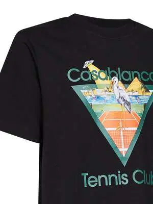 Casablanca Black Jersey Tennis Club Icon Pyramid Abduction T-shirt - Multicolor