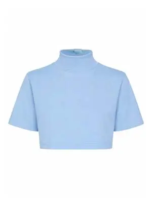 Alaïa Cropped Cotton Jersey T-shirt - Multicolor