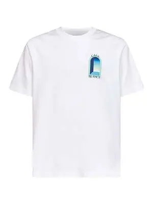 Casablanca White Cotton Jersey Gradient L'arche T-shirt - Multicolor