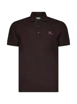 Burberry Clove Brown Cotton Pique Embroidered Polo Shirt - Multicolor