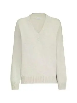 Brunello Cucinelli Cashmere And Silk Diamond-yarn Sweater