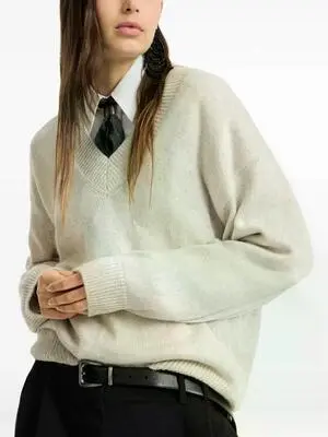 Brunello Cucinelli Cashmere And Silk Diamond-yarn Sweater