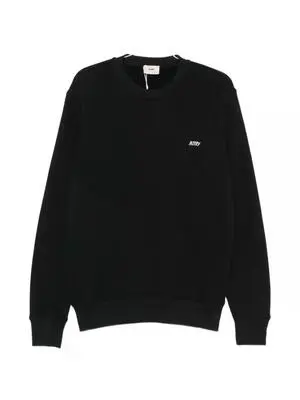 AUTRY Logo Embroidered Cotton Sweater - Black