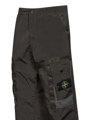 Stone Island Coal Grey Metal Nylon Cargo Trousers