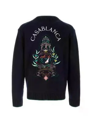 Casablanca Logo-embroidered Contrast-trim V-neck Cardigan