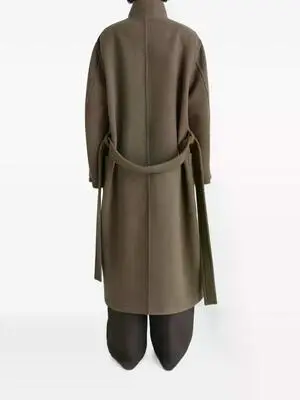 LEMAIRE Belted Wrap-design Coat - Brown
