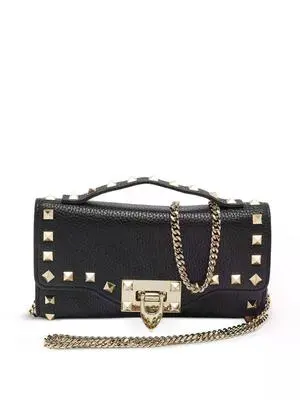 Valentino Garavani Rockstud Leather Clutch Bag - Black