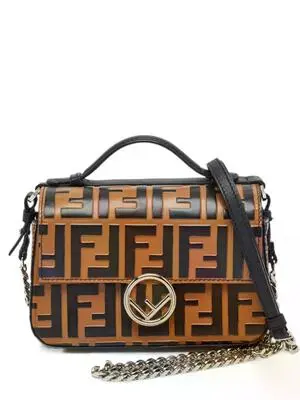 Fendi Micro Double Baguette Leather Tote Bag - Brown