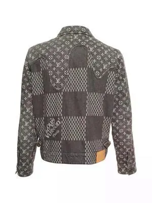LOUIS VUITTON Monogram Giant Damier Denim Jacket - Grey